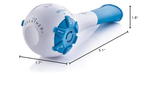 THE BREATHER │ Natural Breathing Exerciser Trainer For Drug-Free Respiratory Therapy │ Breathe Easier with Stronger Lungs │ Guided Mobile Training App Included