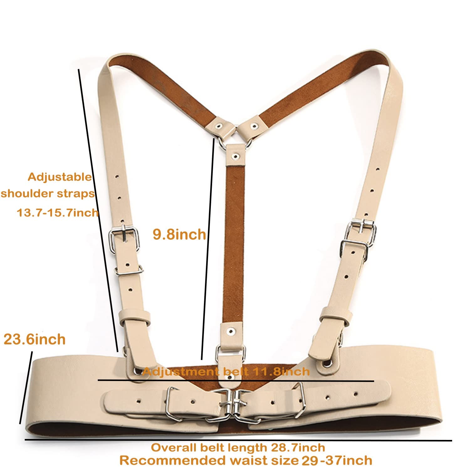 AONEWIN Women's Body Leather Harness Punk Belt Skinny Body Adjustable Suspender For Dresses