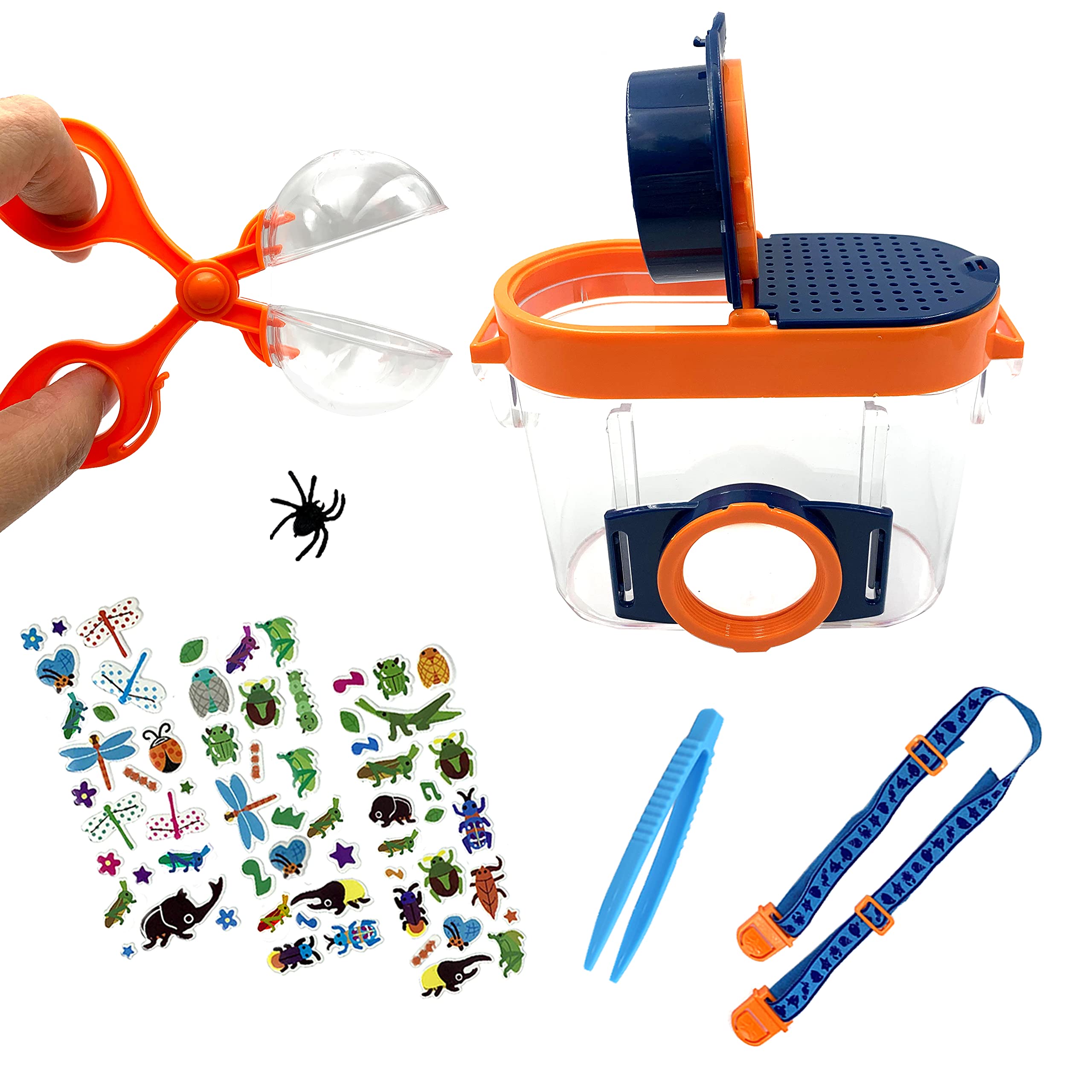 JTCJozz Bug Catcher Kit, Bug Collection Kit, Outdoor Nature Explorer Kit with Tweezers, Stickers, Science Educational Kit, Bug Observation Container for Boys and Girls
