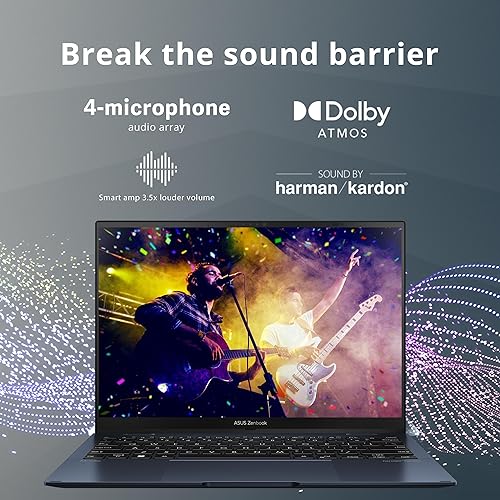 asus Zenbook S 13 Flip 2-in-1 Laptop, 13.3'' 2.8K Touchscreen, Intel Core i7-1260P, 16GB LPDDR5, 2TB SSD, Intel Iris Xe Graphics, Backlit Keyboard, FHD Camera, WiFi 6E, Win 11, Blue, 32GB USB Card