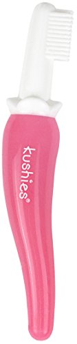 Kushies Flexible Training Toothbrush for Infants Fuschia, 1% Silicone, Latex Free