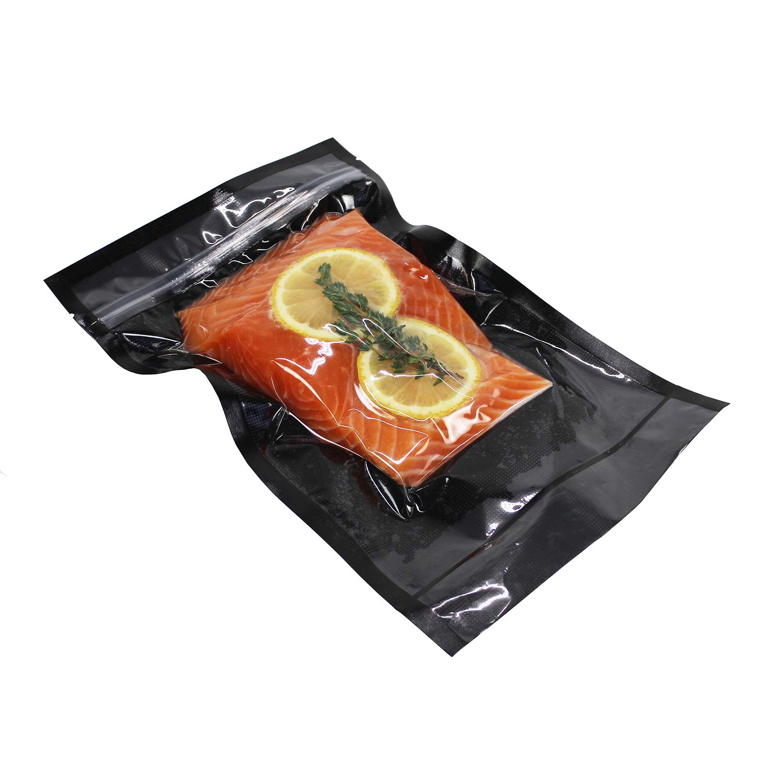 Black and Clear Food Sealer Freezer Bags for Storing Fish, Vegetables, Meat, Grains, Fruit, Nuts, and Cereal, Great Choice for Sous Vide Cooking (6" x 10")
