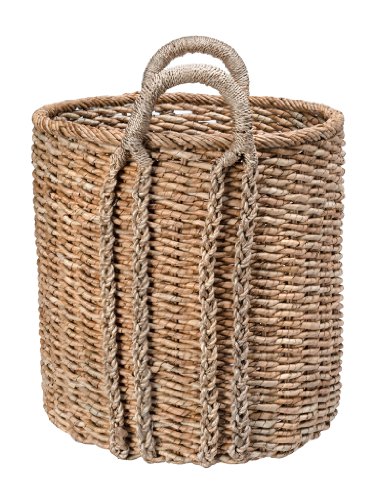 KOUBOO 1060038 Large Round Seagrass Basket, 20" x 20" x 24", Brown