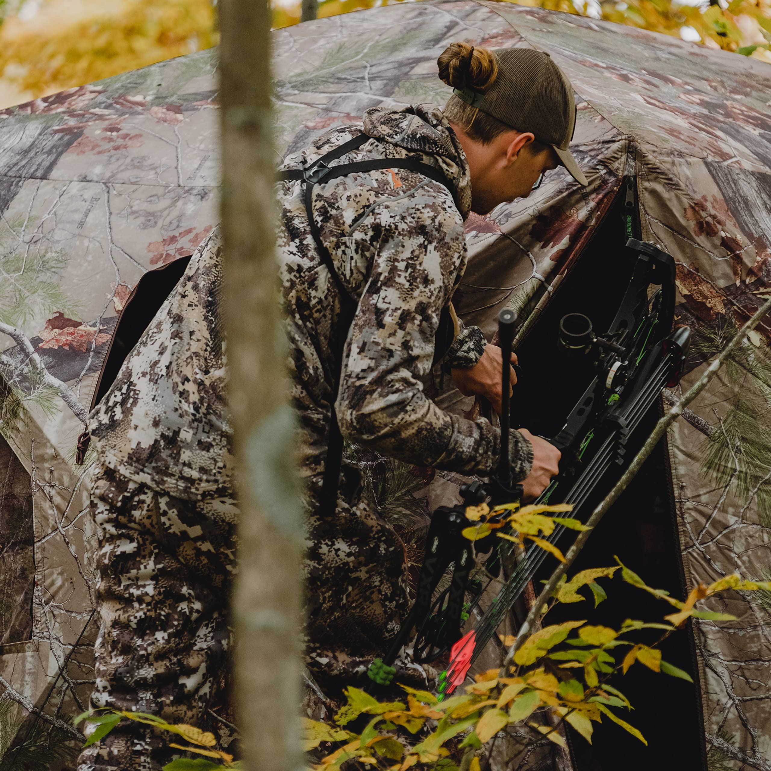 Barronett Blinds PT550BW Pentagon Pop Up Portable Hunting Blind, Bloodtrail Backwoods Camo