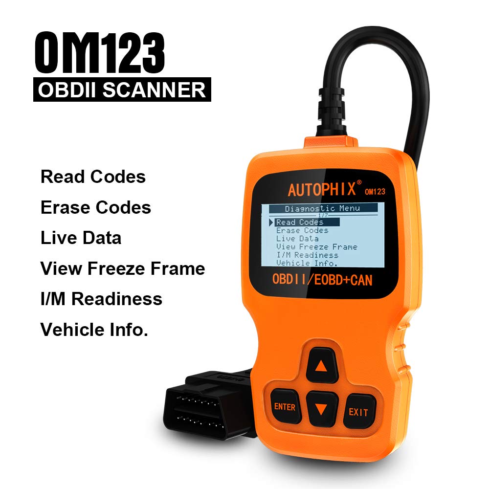 Autophix OM123 Enhanced OBD2 Scanner Universal Automotive Car Engine Fault Code Reader CAN Diagnostic Scan Tool - Orange