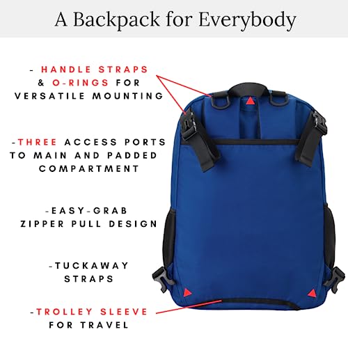 Fenrici Adaptive Backpack for Girls, Boys for All Abilities and Ages; Wheelchair Backpack with Adaptive Design; Perfect for Travel, School, and Everyday Adventure, Navy