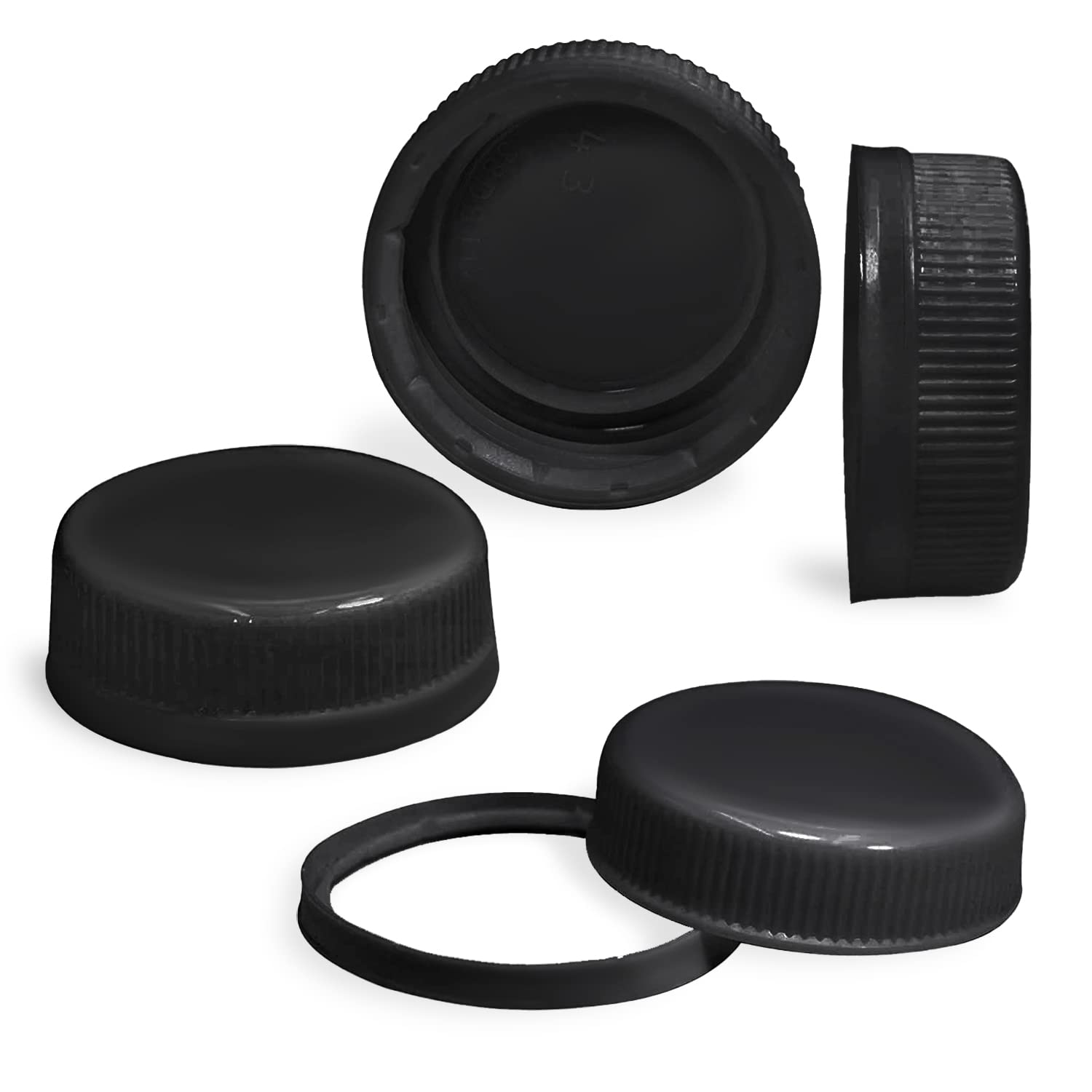Bottle Caps Black Tamper Seal Lids 1,5" Cap for Bottle Screw 38 mm Cap Bottle Plastic Bottle Caps Juice Bottles Cap Bottle Lid Pack of 15