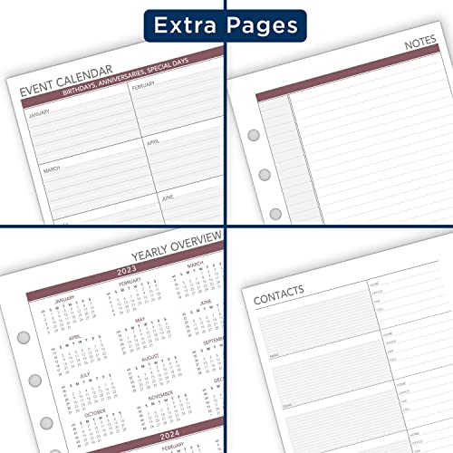 AT-A-GLANCE 2024 Weekly Planner Refill, 5-1/2" x 8-1/2", Desk Size, Loose-Leaf (061-285Y-24)