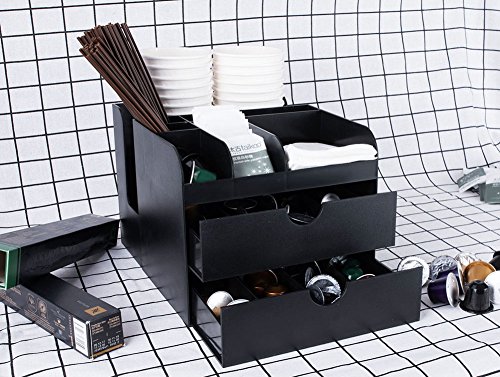 Vencer Coffee Condiment and Accessories Caddy Organizer,Black VCO-002