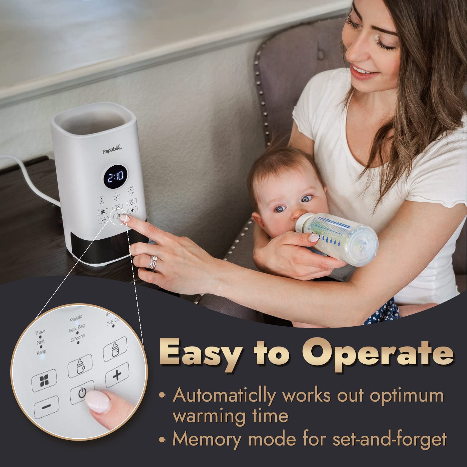 Bottle Electric Steam Sterilizer and Dryer Bundle with Baby Bottle Warmer Pro