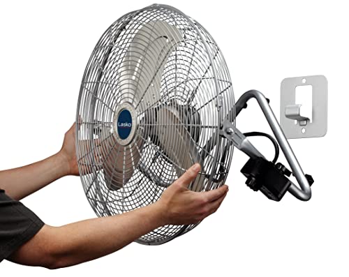 Lasko 20″ High Velocity QuickMount, Easily Converts from a Floor Wall Fan, Silver 2265QM