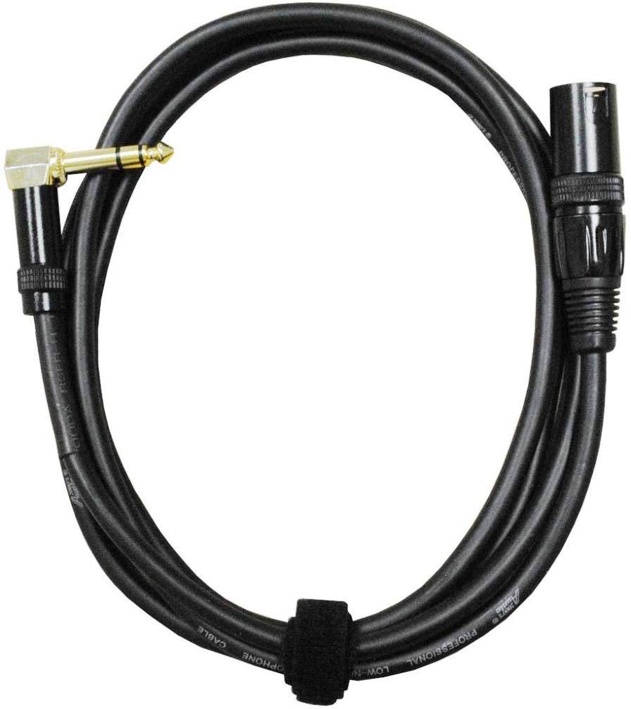 Audio2000's E14106 1/4" TRS Right Angle to XLR Male 6Ft Audio Cable, 22 AWG Copper Shield Balanced Cable, Flexible Soft Rubber Jacket, Made ofGgold-plated Brass