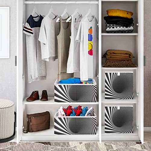 Black Hole 3d Storage Basket Storage Bin Rectangular Collapsible Closet Baskets Toy Storage Box Organizer for Makeup Closet Bathroom Bedroom