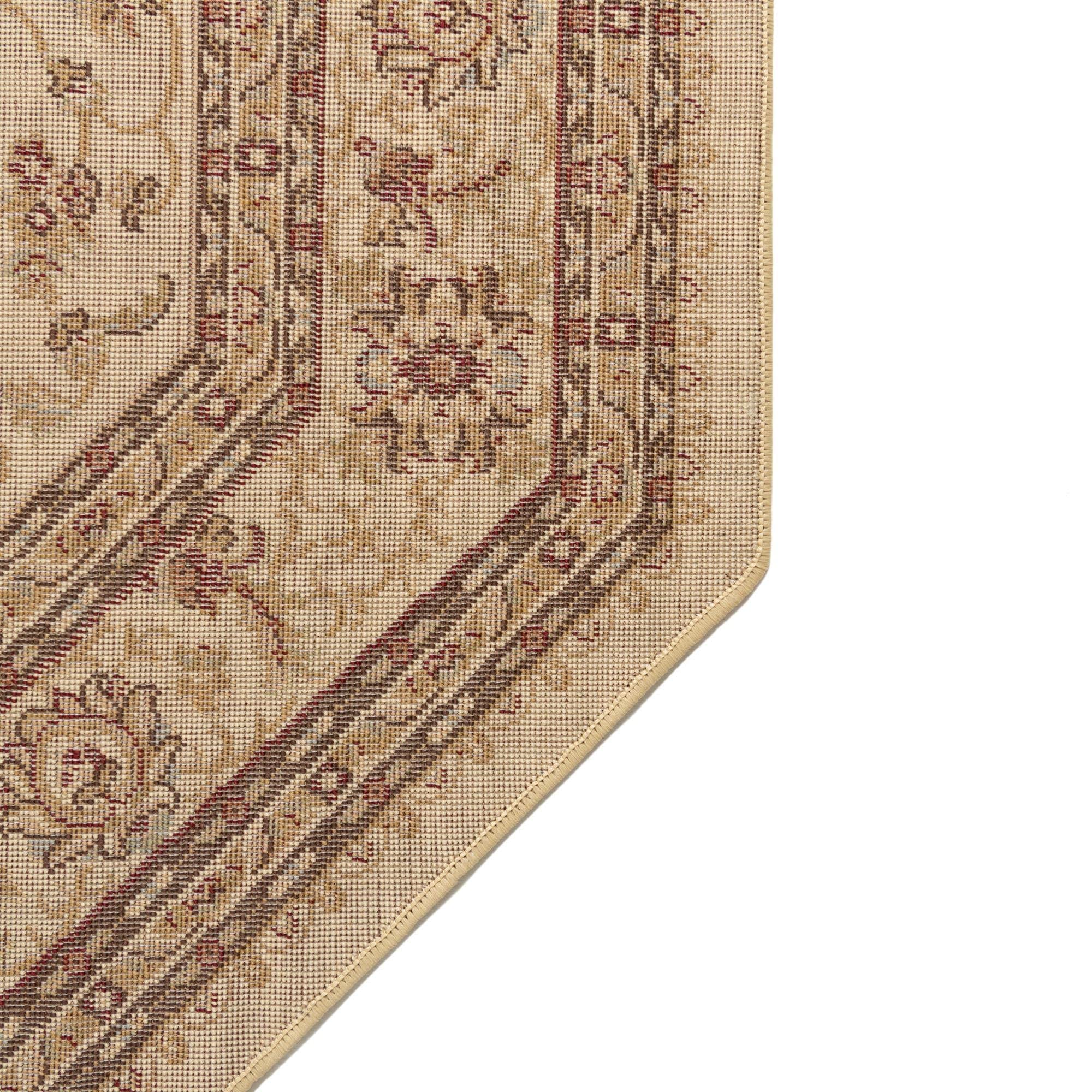Rugs.com Aditi Collection Rug β 5' 3 Octagon Cream Low Rug Perfect for Living Rooms, Kitchens, Entryways