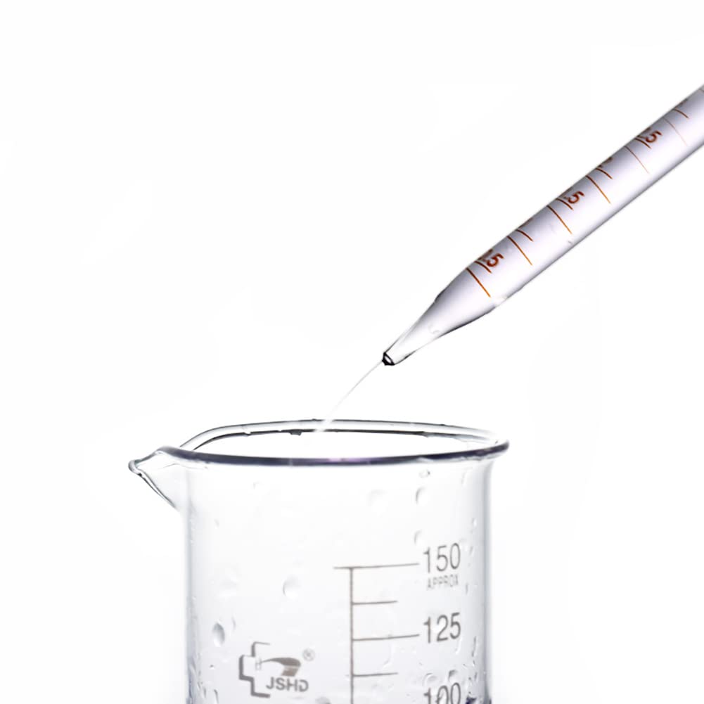 GSHLLO 4 Pcs 3ml Glass Graduated Pipette Chemistry Lab Dropper Oil Droppers Pipettes Transfer for Liquid Essential Oil