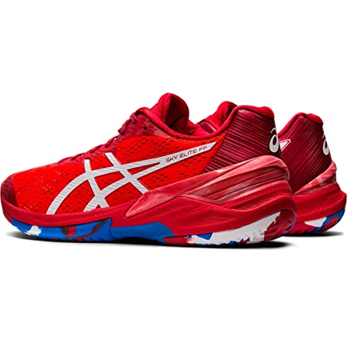 ASICS Men's Sky Elite FlyteFoam L.E. Volleyball Shoes, 7.5, CLASSIC RED/WHITE