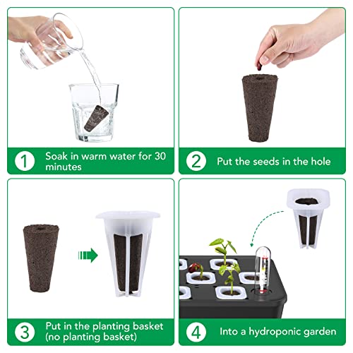 JustSmart 60 Pack Growth Sponges, Replacement Root Growth Sponges Seed Pods Compatible IGS-20SE, Seedling Starter Sponges Kit for Hydroponic Growing System Indoor Garden