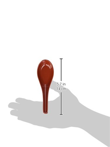 JapanBargain 2384, Set of 4 Asian Japanese Chinese Wonton Soba Rice Pho Ramen Noodle Soup Spoons, Red/Black