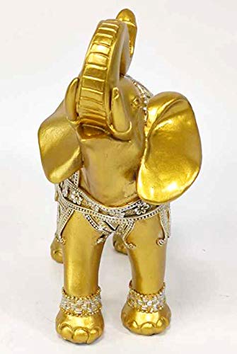 Dalax- 9"(H) Elephant Statue Figurines Home Decor Trunk Facing Upwards Lucky Figurine Living Room Office Decorations Ornaments Statues Gift Set Art Accent Good Luck Centerpiece Gifts Collection