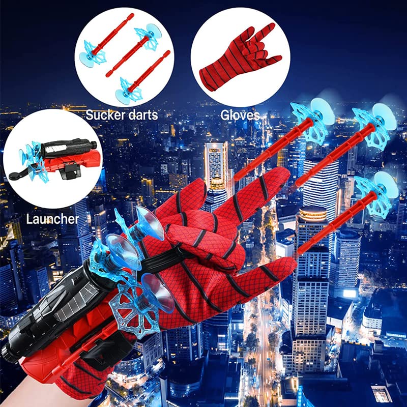Kids Superhero LED Mask - Superhero Toys and Mask 4-10 Year Old Boy Superhero Gifts (Red-B)