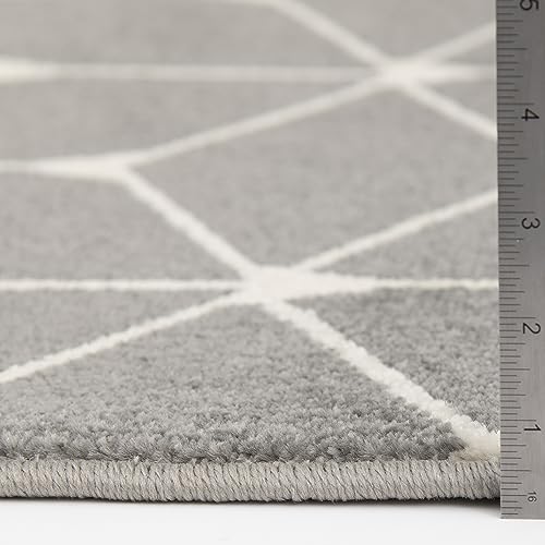 LOOMAKNOTI Tecopa Shamid 8' x 10' Grey Geometric Indoor/Outdoor Area Rug