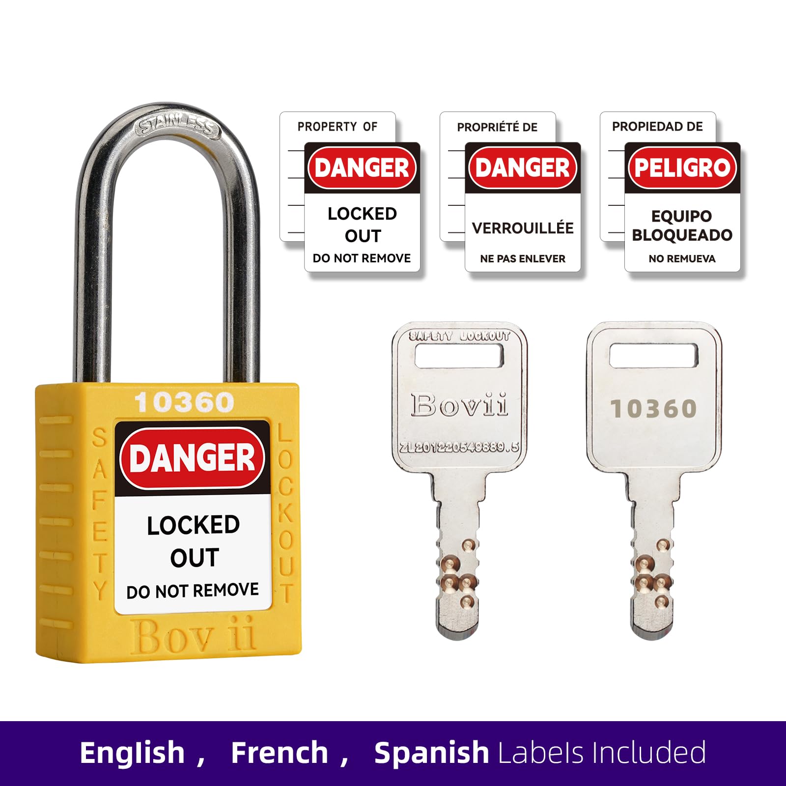 Boviisky 1 Red Lockout Tagout Locks Set, Loto Locks Keyed Different, 2 Keys Per Lock, OSHA Compliant Lockout Locks