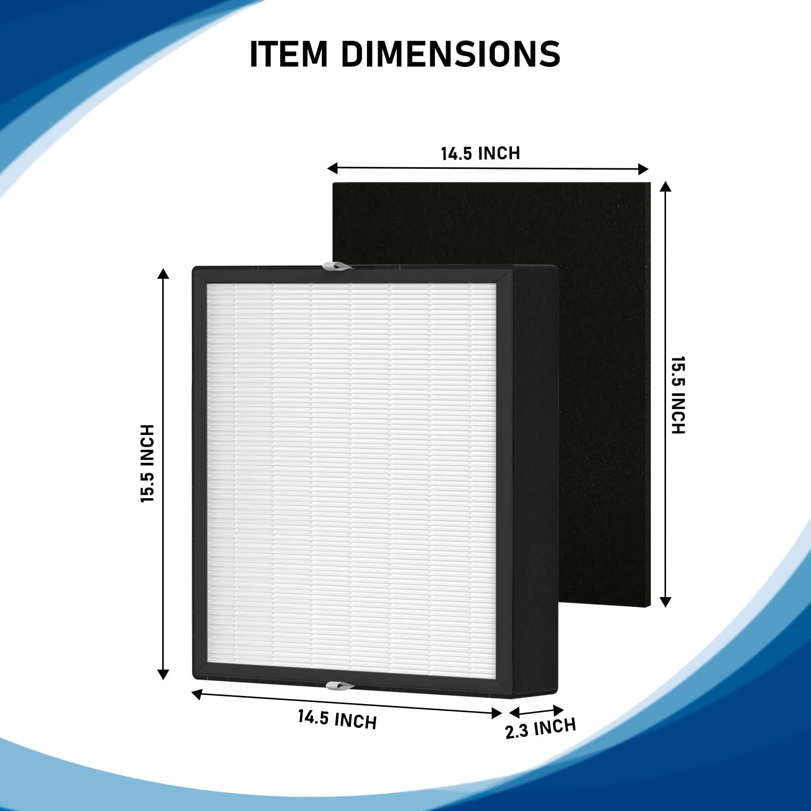 BF35 True HEPA Filter Replacement Compatible with BF35 BreatheSmart Classic Air Puri-fier for Large Room, 2 Pack BF35 HEPA Filter Replacement with Activated Carbon