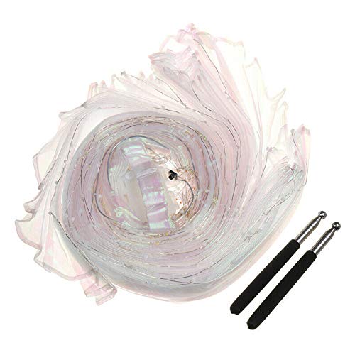 Halloween Belly Dance LED Angel Wings,Bar Belly Dance Light Up Stage Wear 360 Degrees Performance Props LED Wing for Women(White)