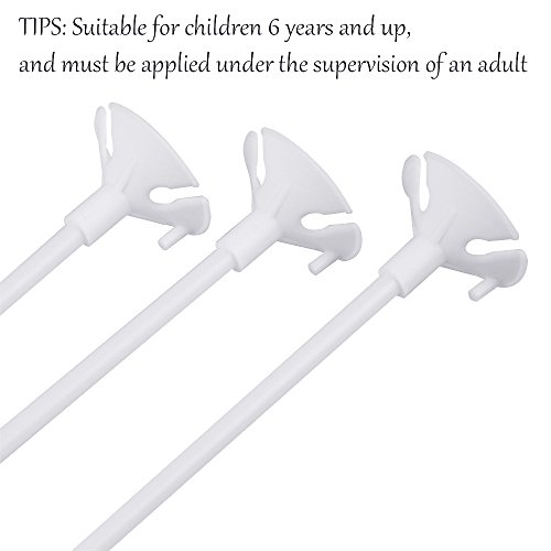 Pllieay 100 Pieces White Balloon Sticks Holders with Cups for Wedding, Party and Decor