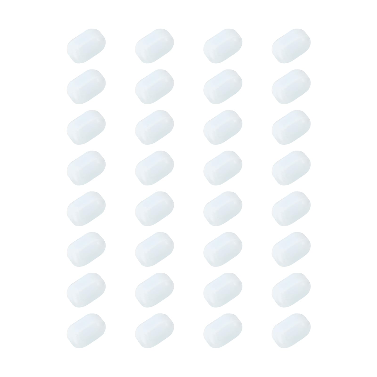 MECCANIXITY Magnetic Stirrer Mixer Stir Bar Rod 10mm/0.39" Cylinder Shape PTFE Coating Magnet White for Laboratory 32Pcs