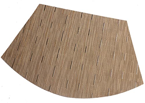 SHACOS Round Table Placemats Set of 4 Wedge Placemats Heat Resistant Round Table Mats Wipe Clean (4, Tan)