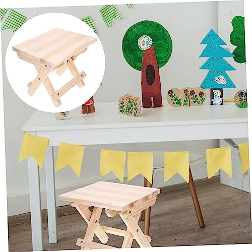 Cabilock 1pc Solid Wood Stool Bathroom Footstool Anti Slip Stool Non Skid Foot Stool Camping Stool Chair Toilet Stool Fold Out Chair Step Stools for Entryway Bench Square Stool Wooden