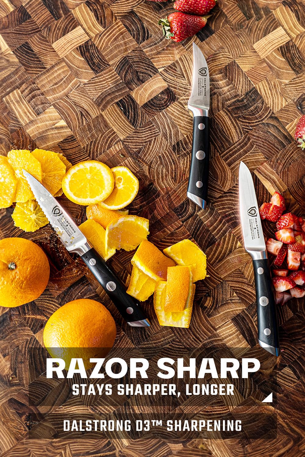 Dalstrong Paring Knife Set 3pc- Gladiator Series - Forged German High-Carbon Steel - G10 Handle - Sheaths Included - Kitchen Knife -Giftable Paring Knife Set - NSF Certified