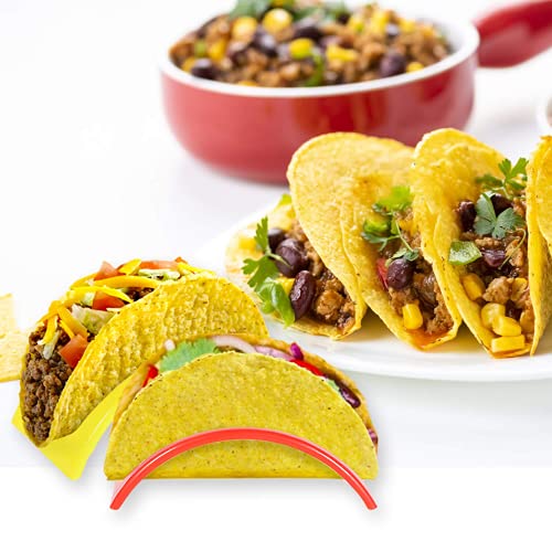 Ximimark 12 pcs Colorful Taco Holder Stand For Soft & Hard Shell Taco Microwave Safe