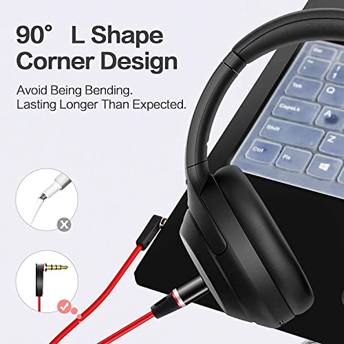 KUJOBUY Replacement Audio Cable Cord Wire Compatible with Headphones Studio Solo Pro Wireless Executive with in Line Mic and Volume Control for Headphone Headset Earphone