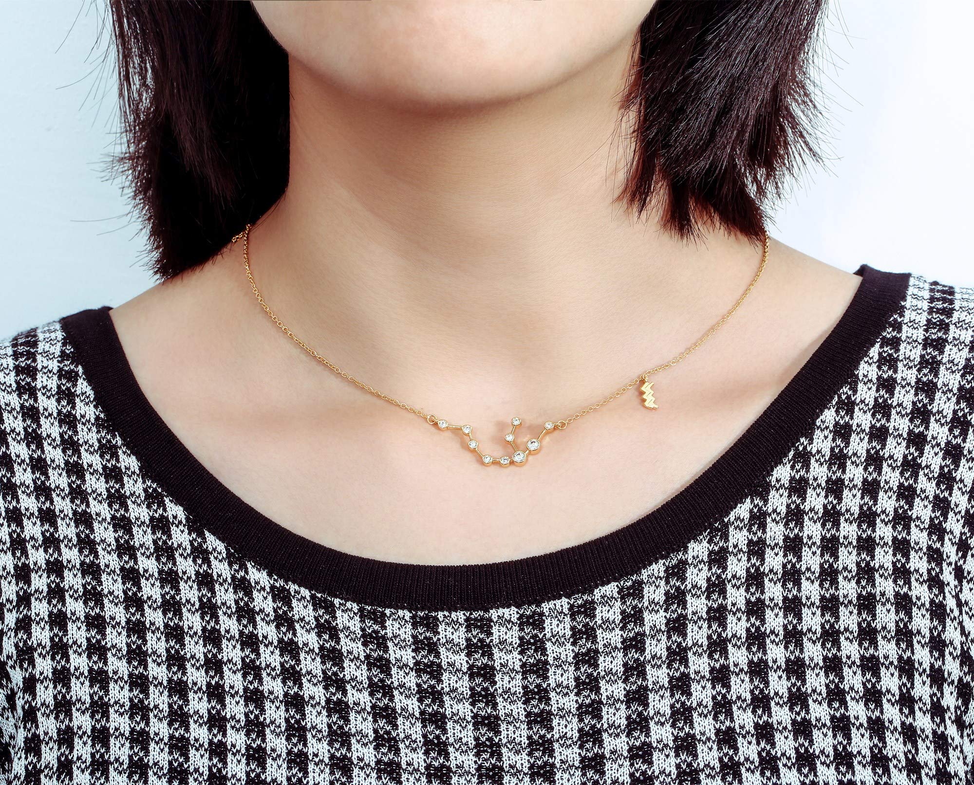 Barzel 18K Gold Plated Astrology Zodiac Constellation Horoscope Pisces Necklace (Pisces)
