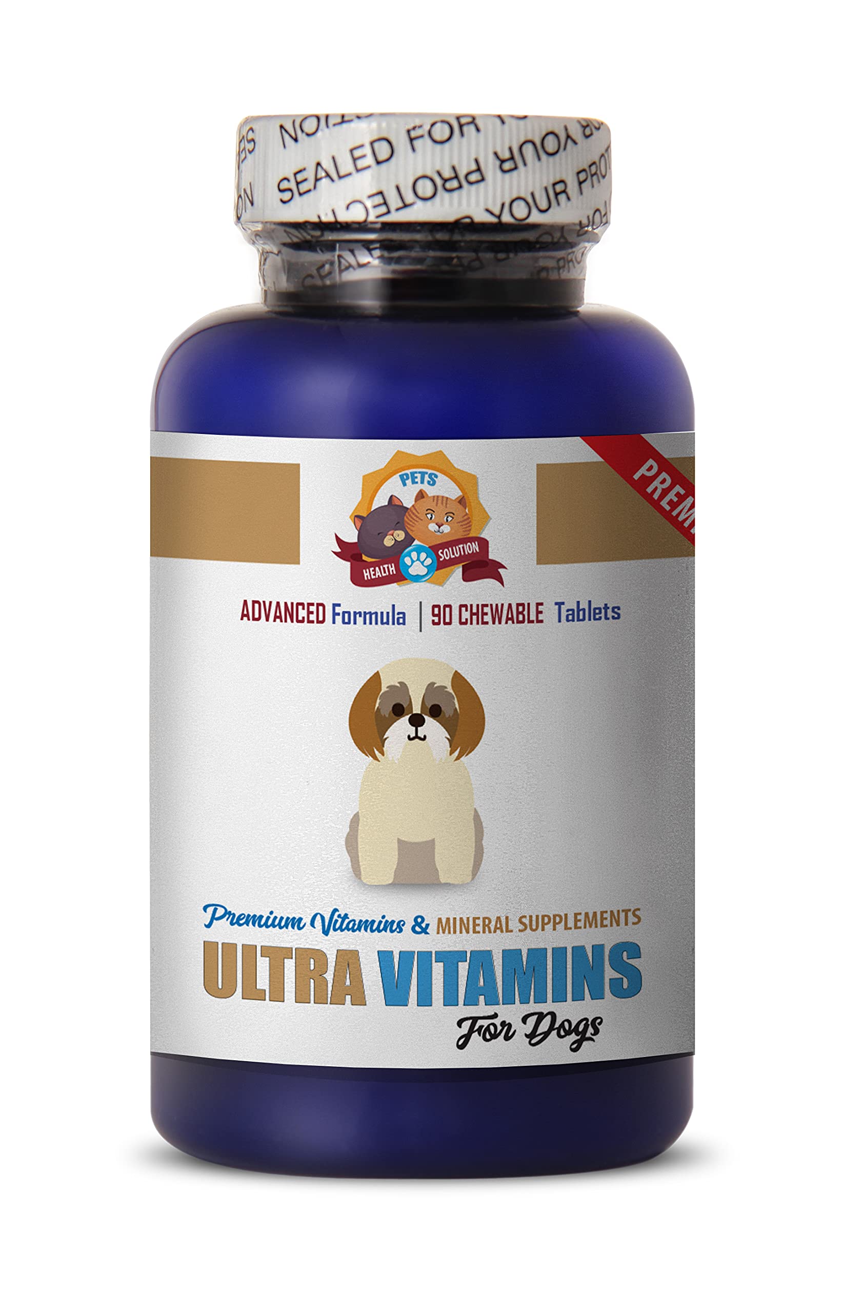 Dog Brain Supplement - Ultra Dog Vitamins - Premium Vitamin and Minerals - Healthy Solution - Vitamin c for Dogs chewable - 90 Treats (1 Bottle)
