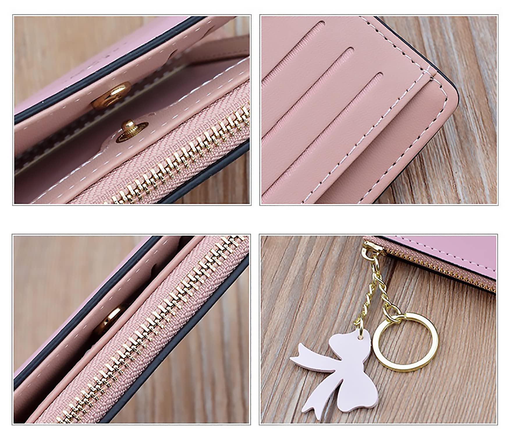 Women's wallet, female short Korean version of fashion chrysanthemum coin purse, soft thin wallet., Light green