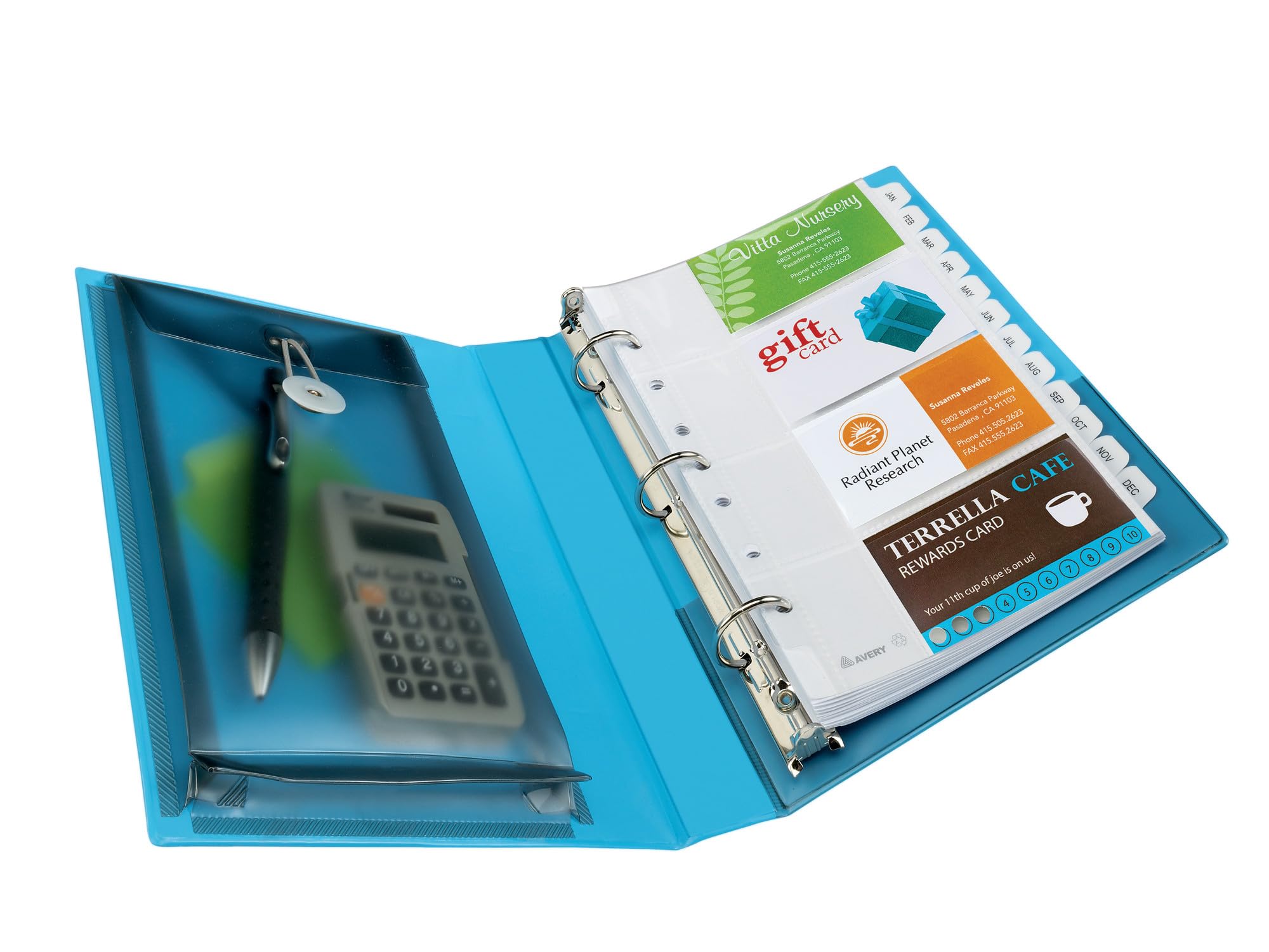 Avery Mini Protect and Store View 3 Ring Binder, 1 Inch Round Rings, 1 Light Blue Binder (23014)