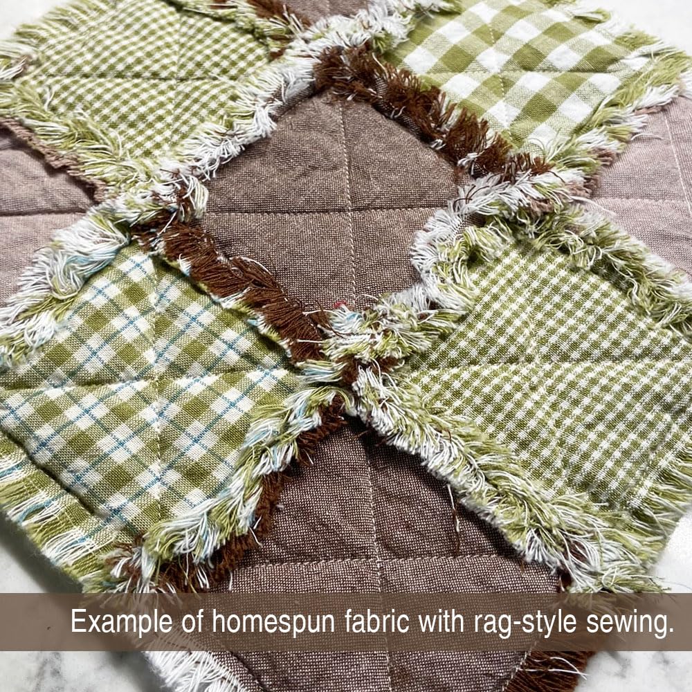 Sage Green 2 Plaid Homespun Cotton Fabric by JCS - Sold by The Yard