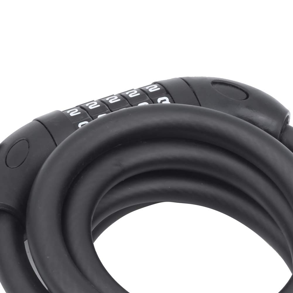Beaswhca 1.5m Steel Alloy Heat-Treated Portable Anti-Theft bar Lock Disc Brake Lock Mountain Bike Lock 5-Digit Combination Code
