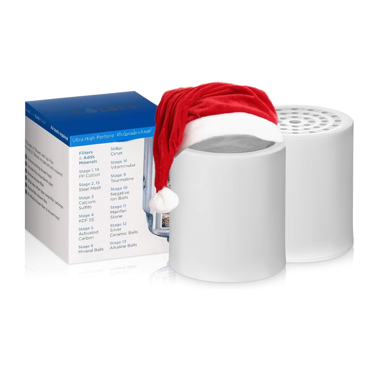 COLSEN Shower Filter Replacement – 15 Stage Purifier Cartridge for Hard Water Removes Toxic Chemicals Vitamin C Improves Nails & Hair - Best cartridges for Healthy & Reduces Dry Itchy Skin (2 Pack)