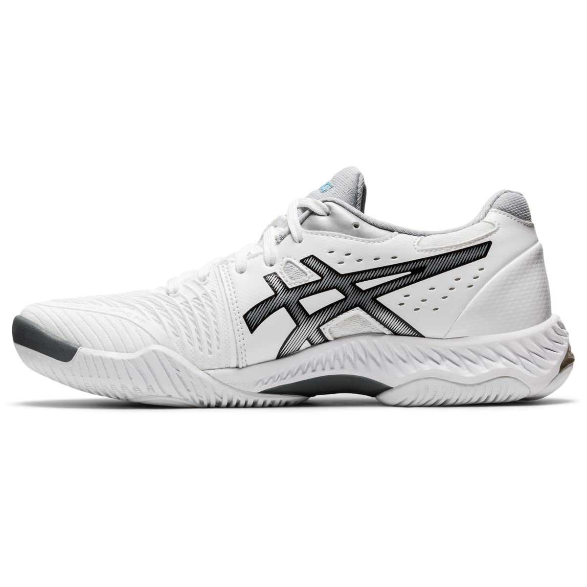ASICS Women's NETBURNER BALLISTIC FlyteFoam 2 Volleyball Shoes, 6.5, WHITE/BLACK