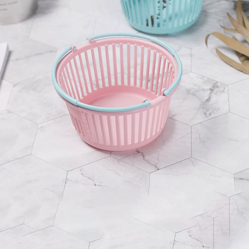 Cabilock 3pcs Storage Basket Shower Mesh Mini Containers Kids Outdoor Playset Small Plastic Container Mini Basket Egg Toy Storage Bins Bathroom Basket Pink Pp Multifunction Round Sieve