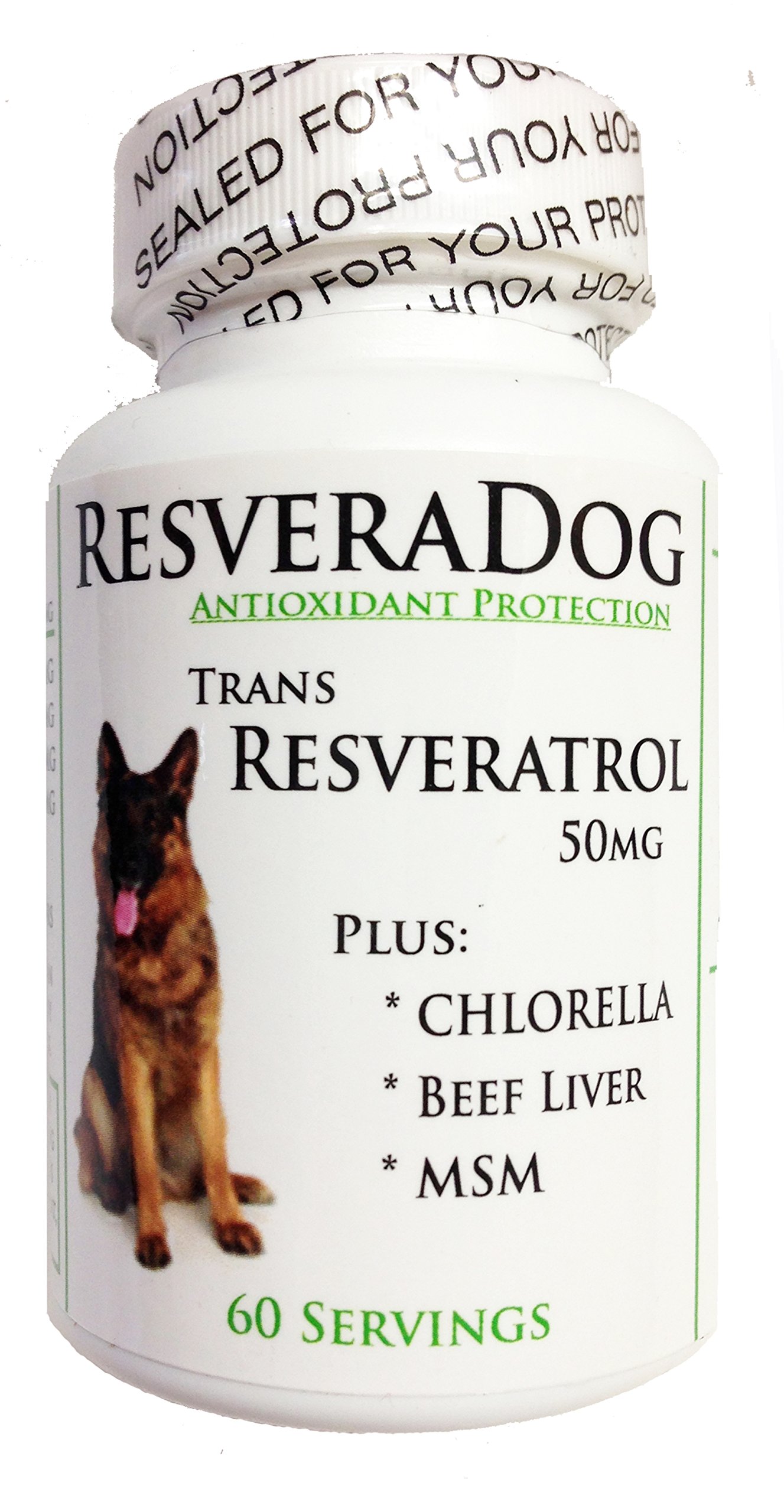 CurEase Resveradog: Dog 99% Tran Resveratrol Powder with Argintine Beef Liver, MSM & Chlorella