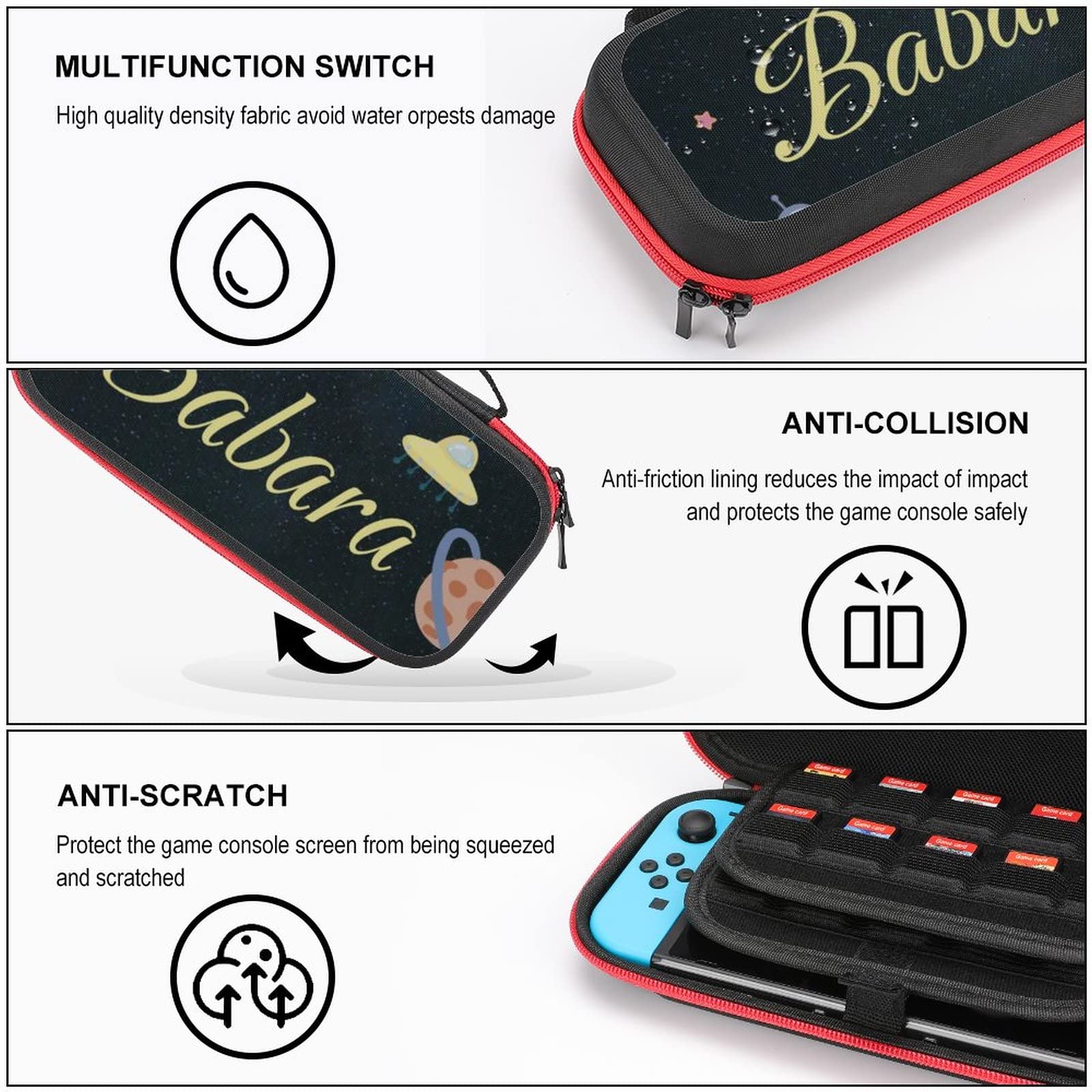 ASSETBAG Custom Carrying Case for Nintendo Switch Carry Storage Personalized Game Case with 20 Games Cartridges with Photo/Text for Boys Girls