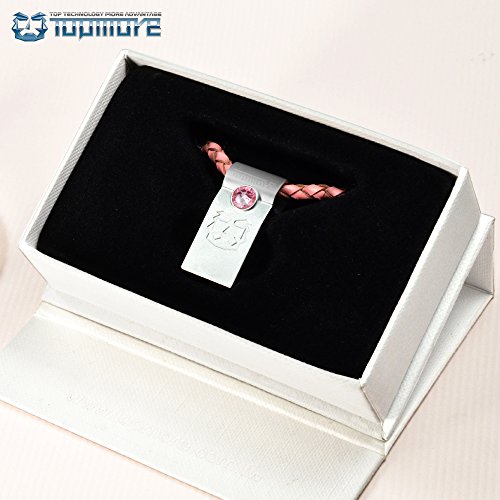 TOPMORE ZJ-S Series USB3.0 Encryption Security Flash Drive Decorated with Leather Braided Bracelet Flash Disk Fashion High Speed Memory Stick (64GB, Pink)