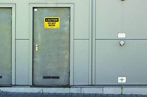 NMC C135R OSHA Sign, Legend "CAUTION - DO NOT ENTER", 10" Length x 7" Height, Rigid Plastic, Black on Yellow