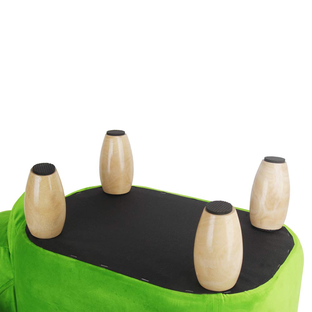 Animal Storage Ottoman, Upholstered Footrest Stool, Green Dinosaur Shape for Kids Ride-on, Cute Decorative Stool for Living Room/Kids Room, 1 Pack