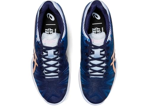 ASICS Women's Solution Speed FlyteFoam Tennis Shoes, 8, Peacoat/Rose Gold